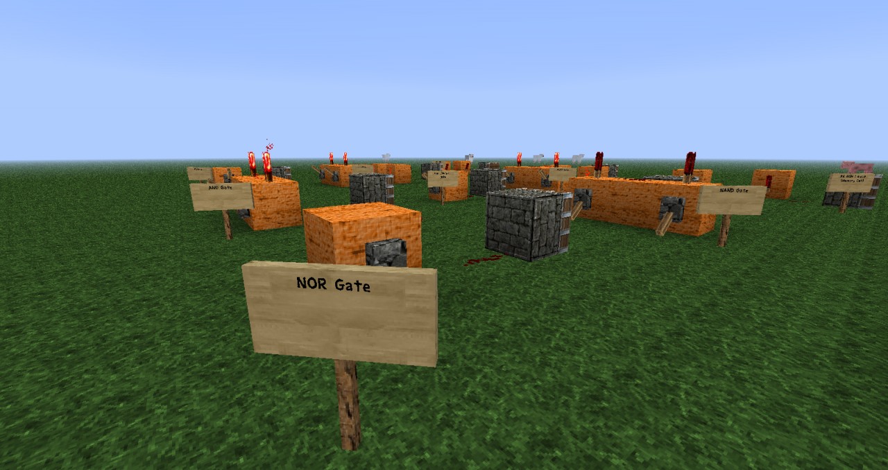 Minecraft Logic Gates Minecraft Redstoning Minecraft Project 