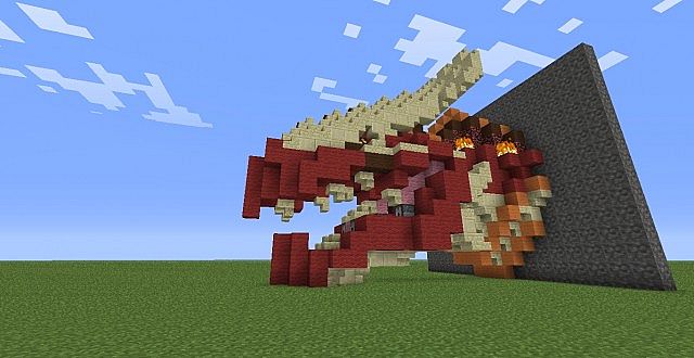 Dragon Head That Spits With FIRE Minecraft Project