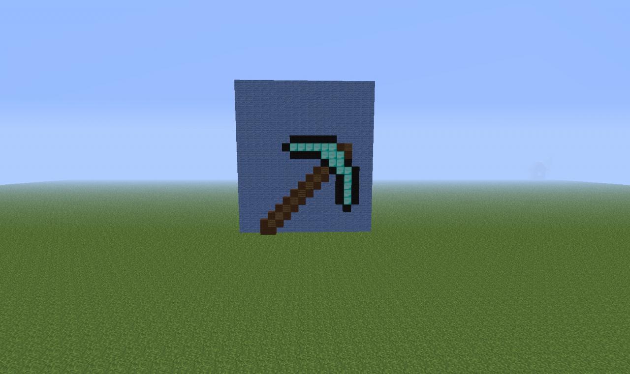 Diamond Pickaxe Pixel Art Minecraft Map