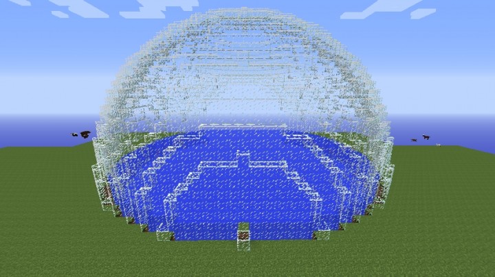 Glass Water Dome Minecraft Project