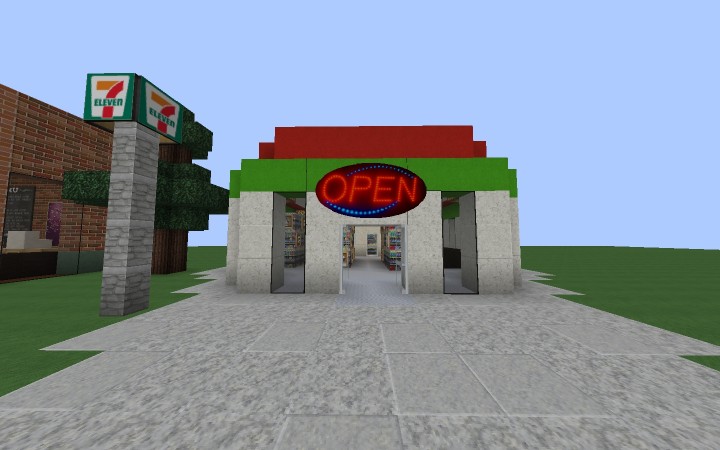Minecraft 7/11 Grocery Store (Custom Build + Texture Pack) Minecraft Project