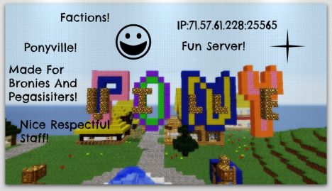 BRONY WORLD [ONLY FOR BRONIES!!!]AND PEGASISTERS!! Minecraft Server