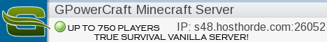 GPowerCraft - Pure Vanilla Server Minecraft Server