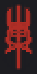 Red skull with trident Minecraft Banner
