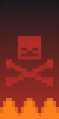 Firey Skull Minecraft Banner
