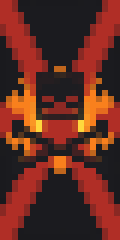Flaming wither skull Minecraft Banner