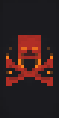 Red Skull orange flame Banner Minecraft Banner