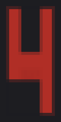 Red Number 4 on Black Background Minecraft Banner
