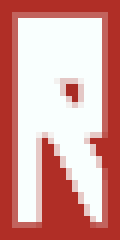 Letter R (White on Red) Minecraft Banner
