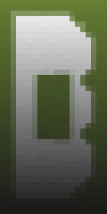 Letter "D" with dark green background and black vignette Minecraft Banner