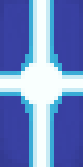 blue and white cross Minecraft Banner