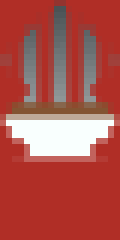 steaming coffee cup, on red Minecraft Banner