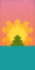 Island Sunrise Minecraft Banner