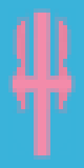 Pink trident Minecraft Banner