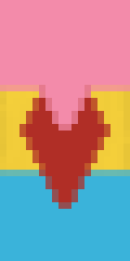 Pansexual Pride Banner & Heart Minecraft Banner