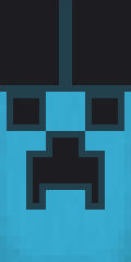 Creeper playing bedwars:light blue Minecraft Banner