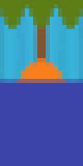 A desert island with a coconut tree - Minecraft Banner Minecraft Banner