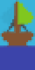 Boat with green sail Minecraft Banner