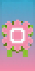 Pink Flower Banner w/ Leafs Minecraft Banner