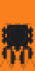 omega Flowey silhouette on orange backround Minecraft Banner