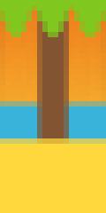 Beach sunset with palm tree Minecraft Banner