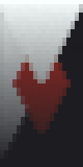 faded Red+White Heart Design Minecraft Banner