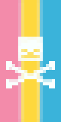 pansexual with a skull Minecraft Banner