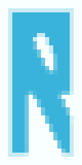 Light Blue Letter "R" Minecraft Banner