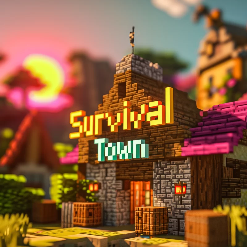 V3Y3R's SURVIVAL TOWN Minecraft Bedrock Server