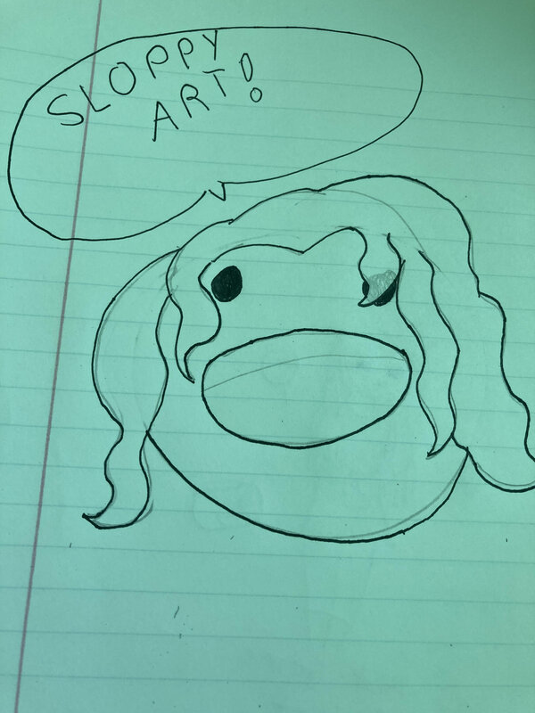 My Sloppy Art on Lined Paper! :D