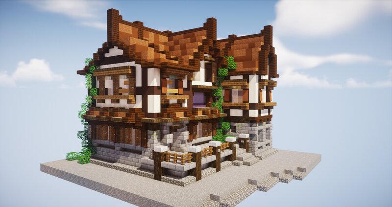 Wattle and daub // corner shop & house - Minecraft 1.12.2