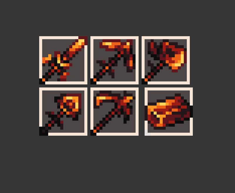 Netherite tools that have changed in Retexture Hellstone or Infernal tools!