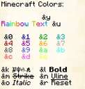 Minecraft Color Codes