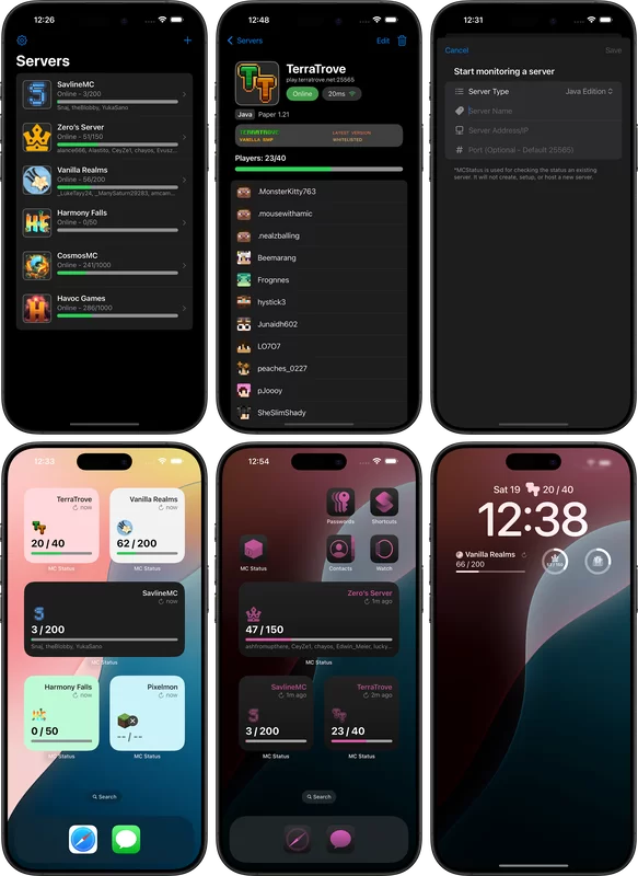 MC Status 2.0! Free & Open Source iOS/Mac/Watch app to see Minecraft Server Status