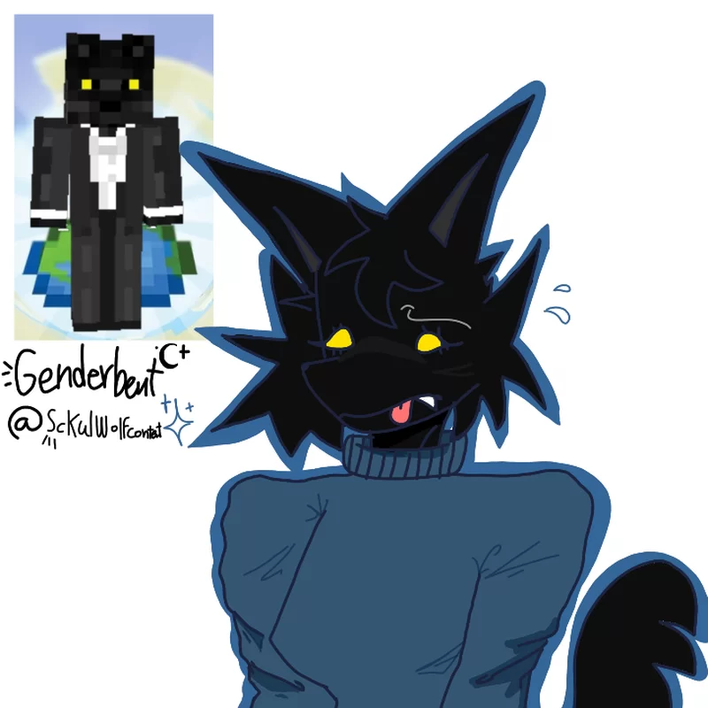 Genderbent fanart for @Sckulwolfcontent