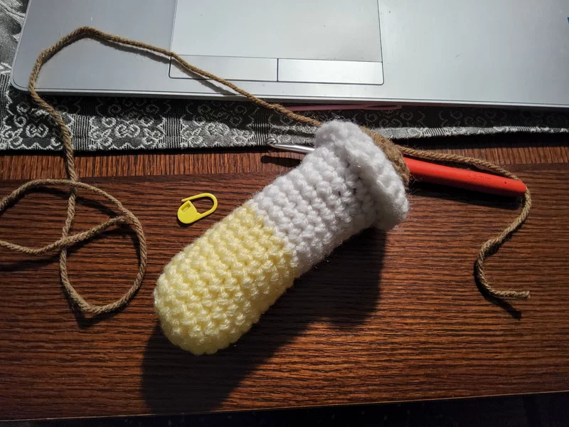 Potion bottle dice bag crochet