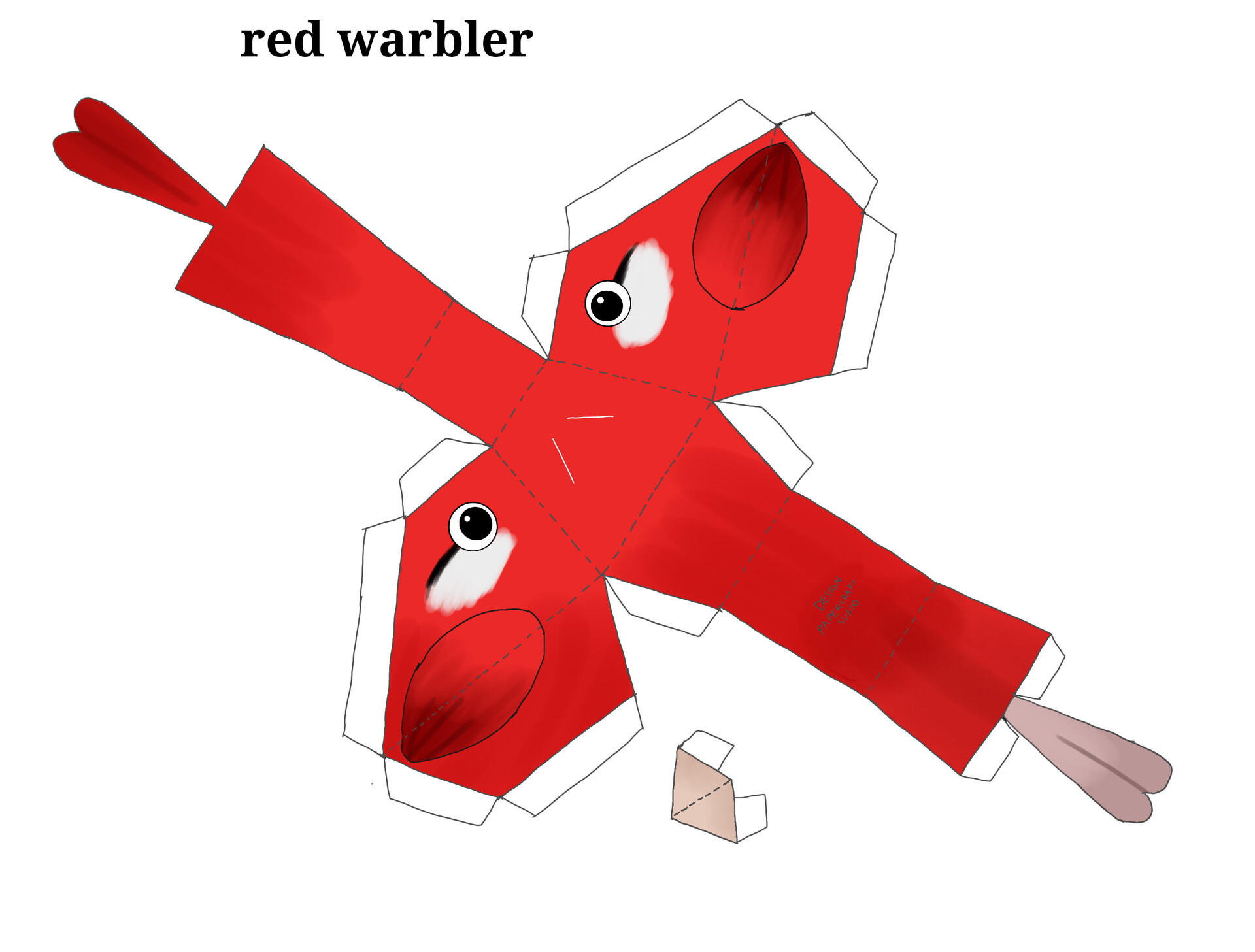 Red warbler Papercraft
