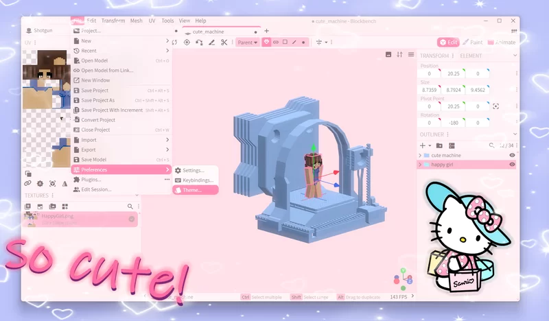 Blockbench cute pink 🌸 theme