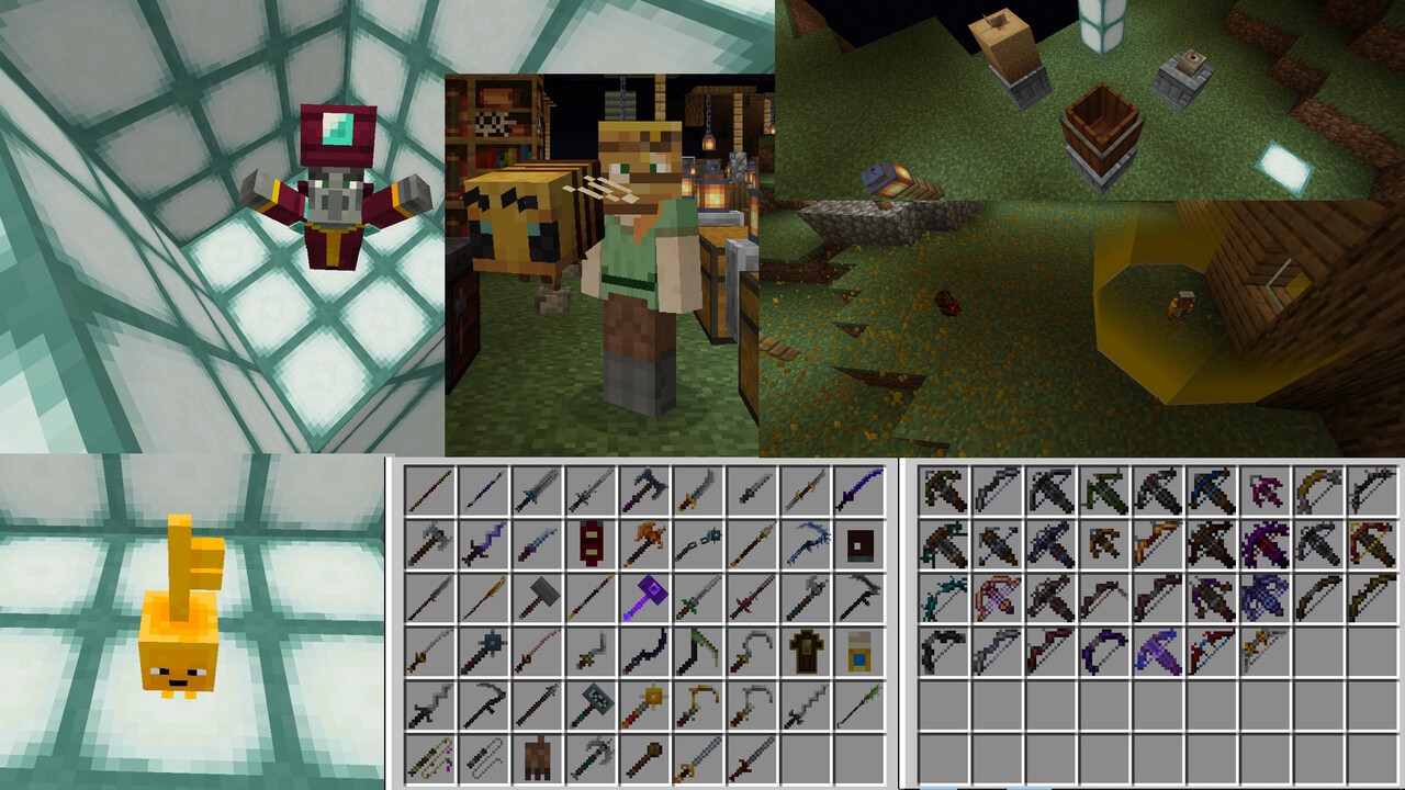 Minecraft Dungeons Melee Weapons, Ranged Weapons, Artifacts, Helmets ...