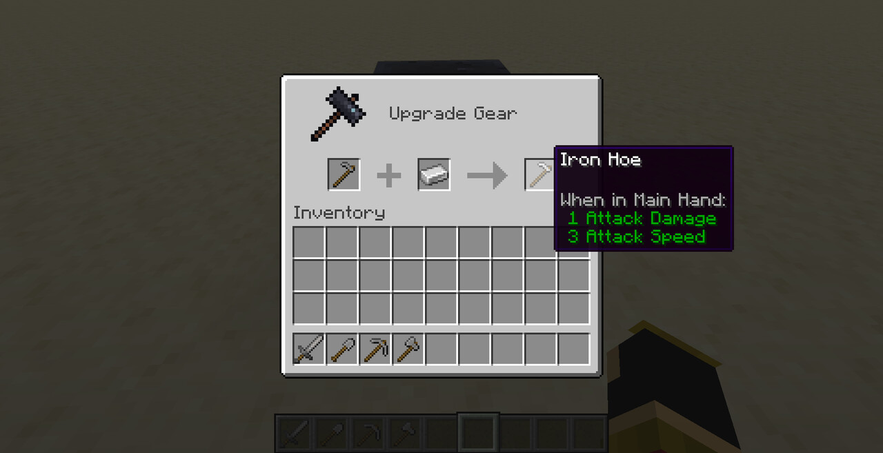 Stone to Iron, smithing table. Minecraft Data Pack