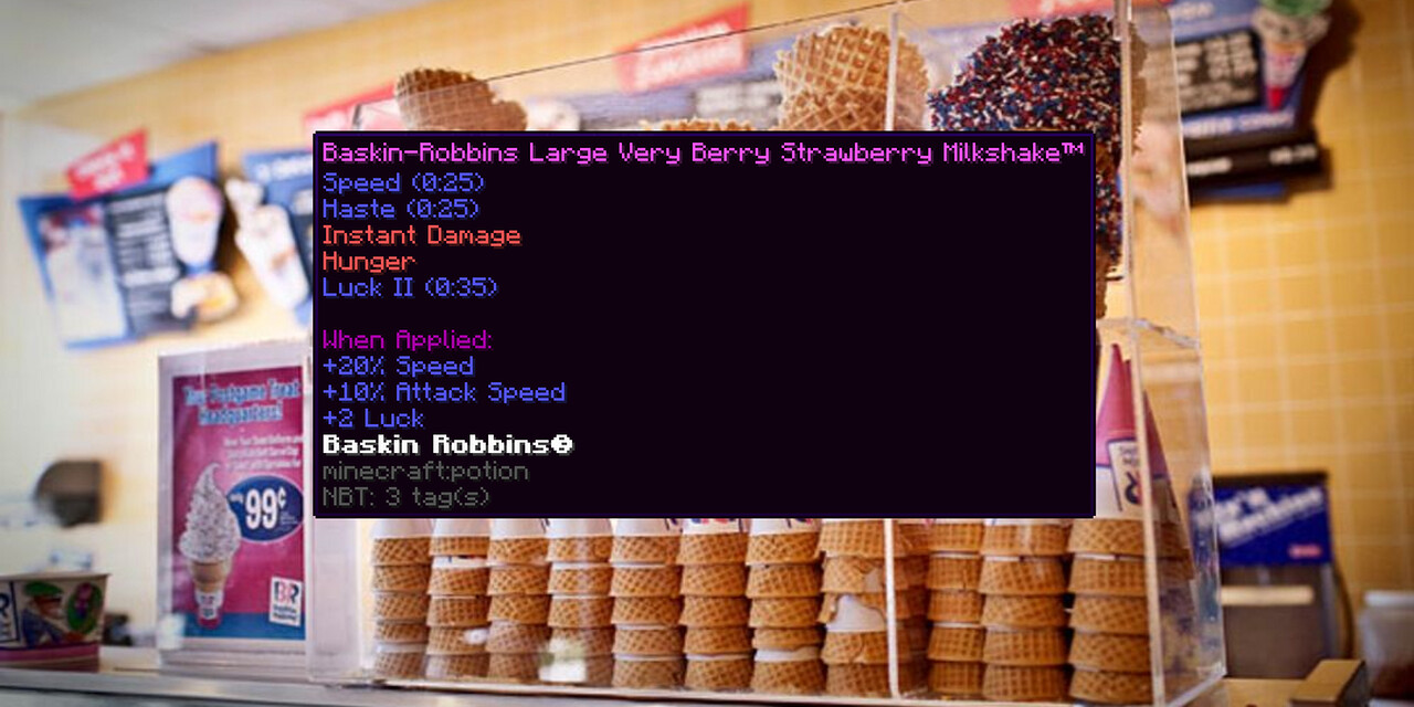 Baskin-Robbins Large Very Berry Strawberry Milkshake™ Minecraft Data Pack