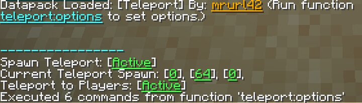 Teleport Minecraft Data Pack