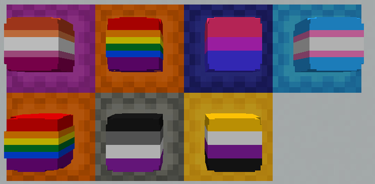Craftable LGBTQ Flags Minecraft Data Pack