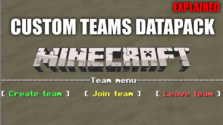 Custom Teams for up to 100 players Datapack Minecraft Data Pack