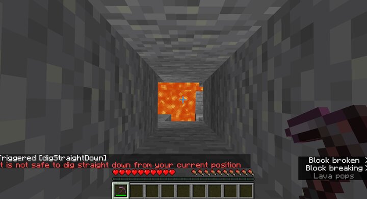 Dig Straight Down Minecraft Data Pack