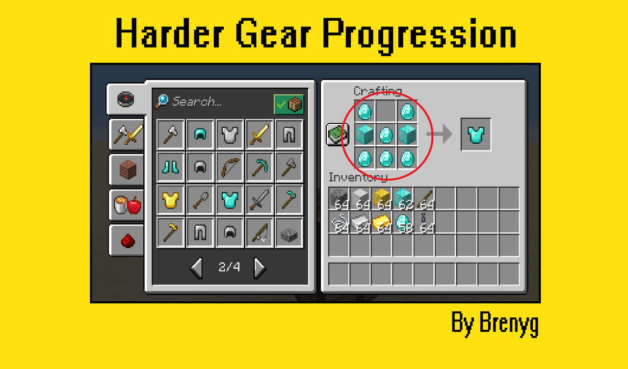 Harder Gear Progression Minecraft Data Pack