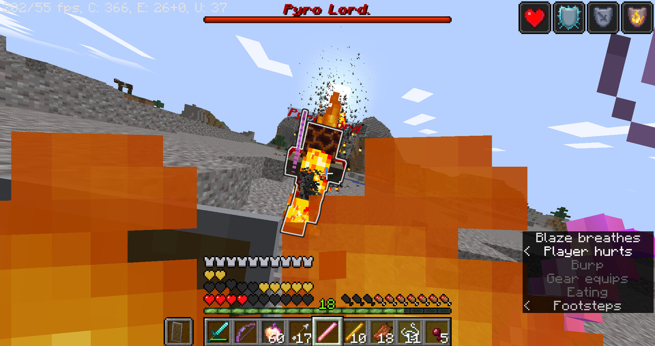 Pyro Lord Boss Fight. Minecraft Data Pack