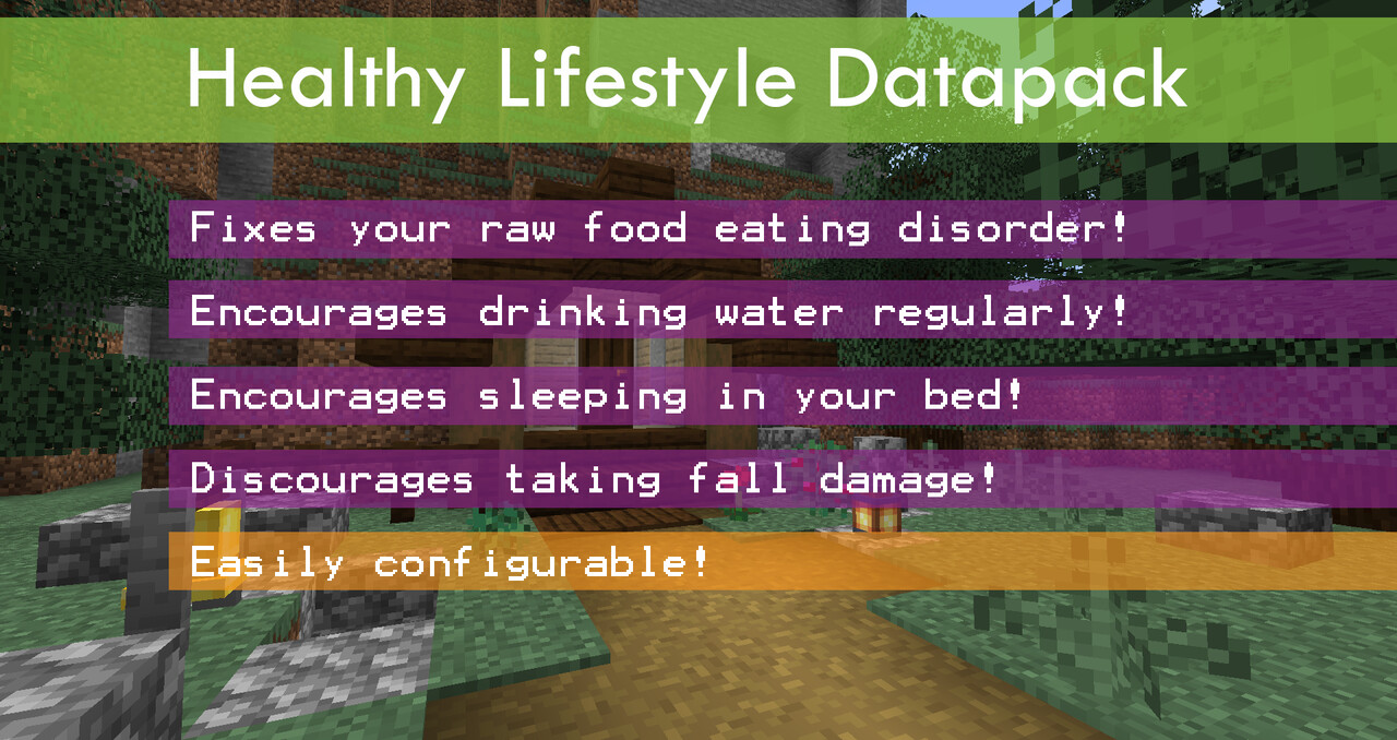 Healthy Lifestyle Minecraft Data Pack