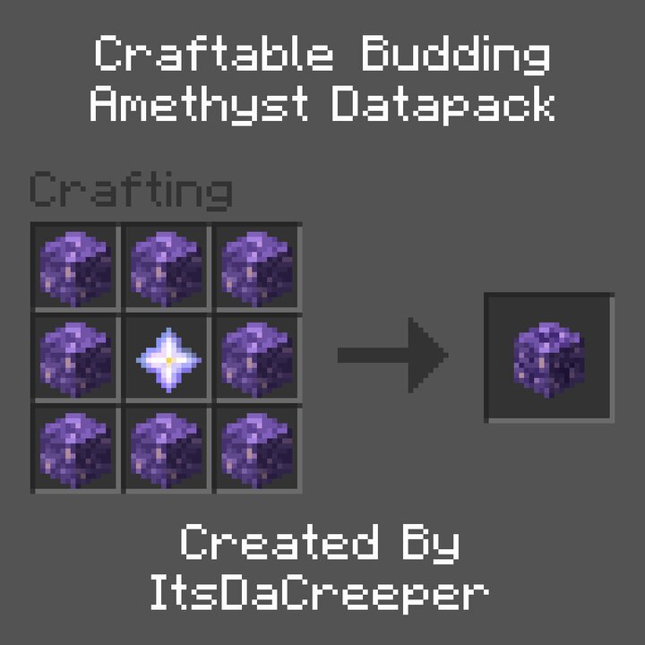 Craftable Budding Amethyst Minecraft Data Pack