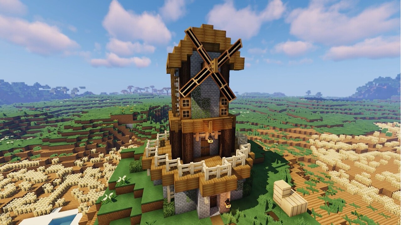 Animated Windmill & Watermill Minecraft Data Pack